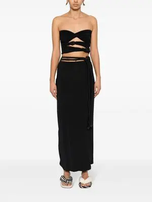 MAYGEL CORONEL Strapless Gathered Twist Detail Cropped Top