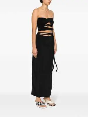 MAYGEL CORONEL Strapless Gathered Twist Detail Cropped Top