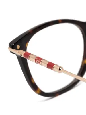 Carolina Herrera Square Frame Eyeglasses With Tortoiseshell Effect