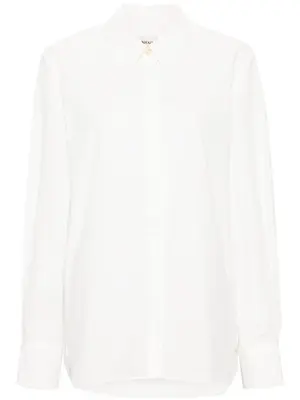 Khaite Pointed-collar Cotton Shirt - White
