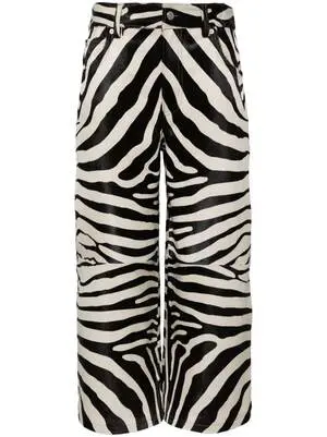 Alexander Wang Zebra-print Cropped Trousers