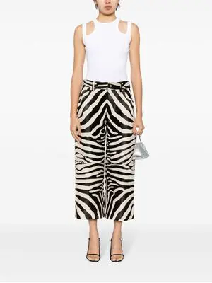 Alexander Wang Zebra-print Cropped Trousers
