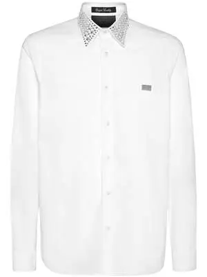 Philipp Plein Sugar Daddy Crystal-embellished Shirt - White