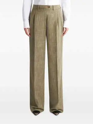 Etro Slub-effect Tailored Trousers - Green