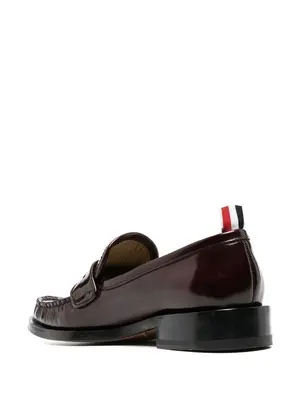 Thom Browne Rwb Tab Leather Penny Loafers - Red