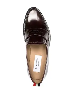 Thom Browne Rwb Tab Leather Penny Loafers - Red