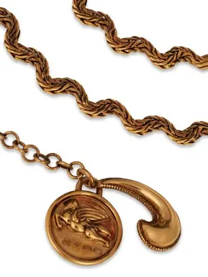 Etro Logo Charm Chain Necklace