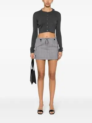 COURREGES Cropped Fine-knit Cardigan
