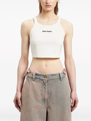 Palm Angels Logo-print Cotton Tank Top - White