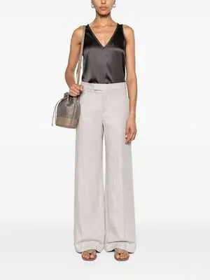 Brunello Cucinelli Lurex Wide-leg Trousers - Grey