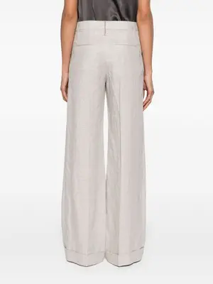 Brunello Cucinelli Lurex Wide-leg Trousers - Grey