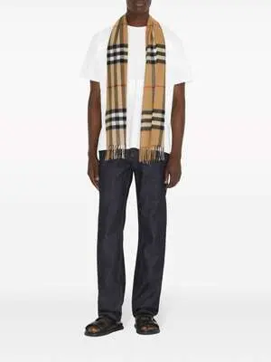Burberry Check-pattern Fringed Scarf