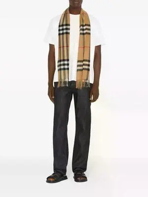 Burberry Check-pattern Fringed Scarf - Neutrals