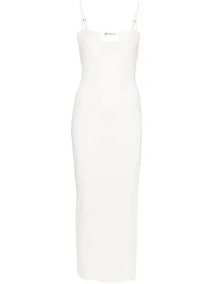 Jacquemus Sierra Ribbed Knit Midi Dress - White