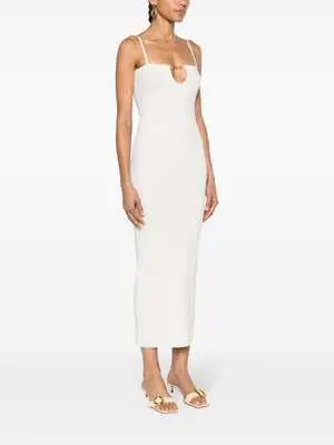 Jacquemus Sierra Ribbed Knit Midi Dress - White