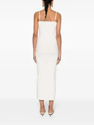 Jacquemus Sierra Ribbed Knit Midi Dress - White