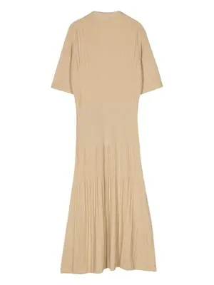 JOSEPH Split-neck Wool Midi Dress