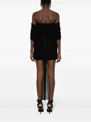 Magda Butrym Off-shoulder Plissé Mini Dress