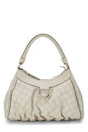 Gucci Guccissima D-ring Abbey Shoulder Bag - White