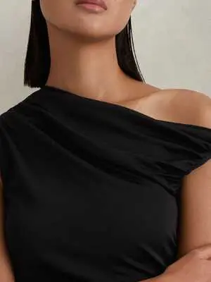 REISS Dylan Ruched Off-the-shoulder Top