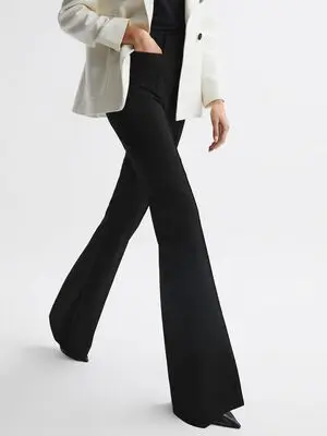 REISS Dylan Petite Flared High-rise Trousers