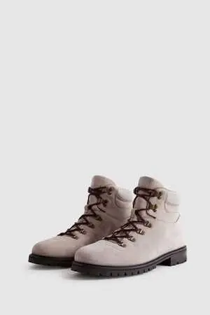 REISS Ashdown Leather Hiking Boots