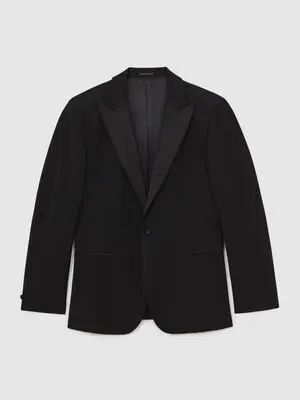 REISS Poker Peak Lapel Single-breasted Tuxedo Jacket Tailored-fit - Black