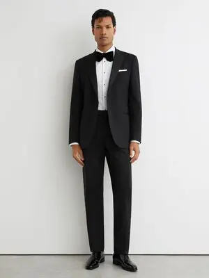 REISS Poker Peak Lapel Single-breasted Tuxedo Jacket Tailored-fit - Black