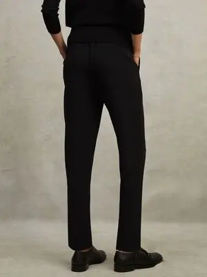 REISS Tapered Pull-on Trousers - Black