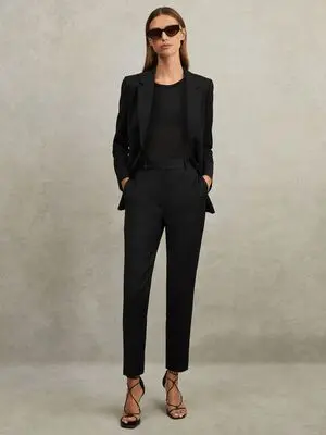 REISS Haisley Wool Blend Suit Trousers - Black