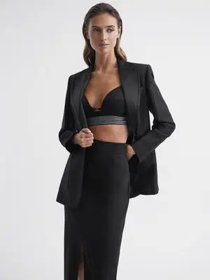 REISS Beth Embellished Bra Top - Black