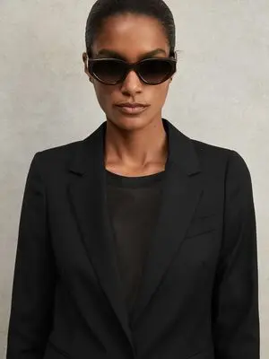 REISS Haisley Single Breasted Suit Blazer - Black