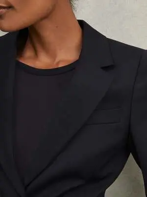 REISS Haisley Petite Single Breasted Suit Blazer - Navy