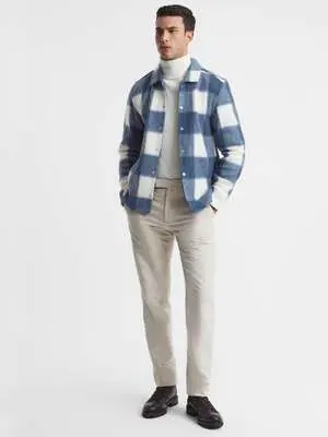 REISS Scott Brushed Check Overshirt