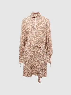 REISS Teya Animal Print Mini Dress