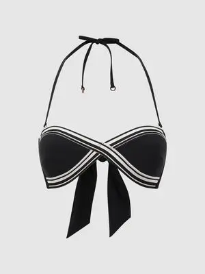 REISS Raven Colourblock Bandeau Bikini Top