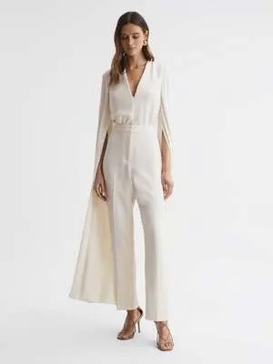 REISS Olivia Cape Sleeve Jumpsuit