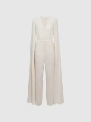 REISS Olivia Cape Sleeve Jumpsuit