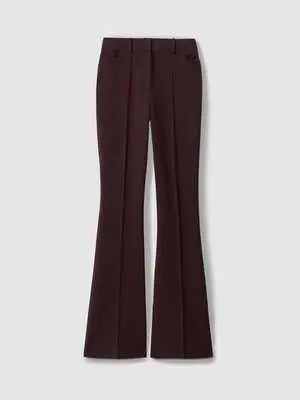 REISS Gabi Flared Suit Trousers - Berry