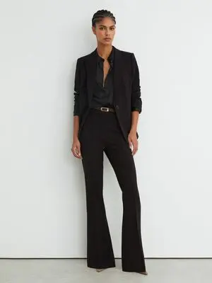 REISS Gabi Flared Suit Trousers - Black