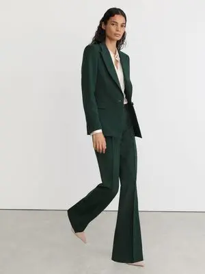REISS REISS Gabi Petite Flared Suit Trousers Green