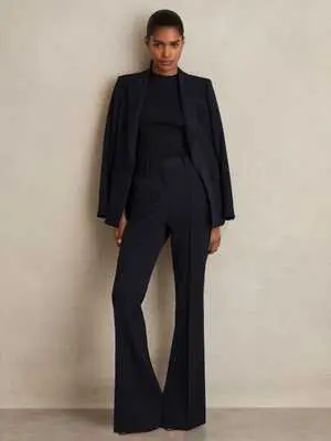REISS Gabi Flared Suit Trousers - Navy