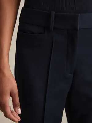 REISS Gabi Flared Suit Trousers - Navy