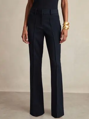 REISS Gabi Flared Suit Trousers - Navy