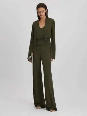 Halston Parris Wide Leg Jumpsuit - Seaweed
