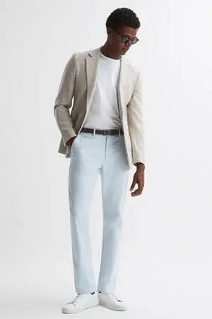 REISS Pitch Washed-cotton Slim-fit Chinos