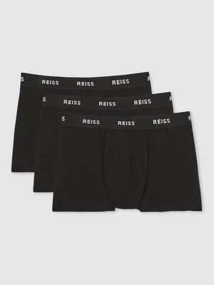 REISS Heller Three Pack Of Cotton Blend Boxers - Black