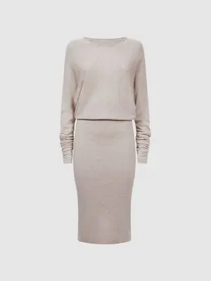 REISS Leila Petite Wool Blend Midi Dress