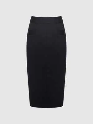 REISS Haisley Tailored Pencil Skirt - Navy