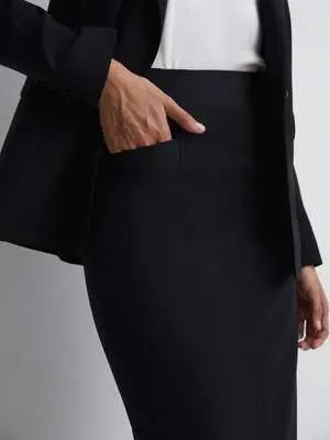 REISS Haisley Tailored Pencil Skirt - Navy